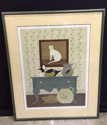 Nancy Lubeck Country Cat Signed Numbered Litho
