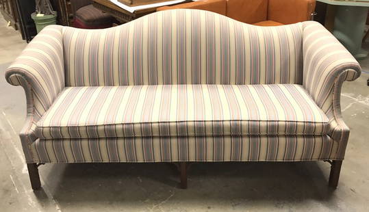 Vintage Upholstered Roll Arm Sofa