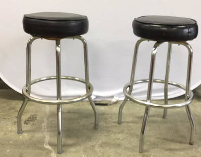 Pair Of Vintage Mid Century Modern Diner Stools