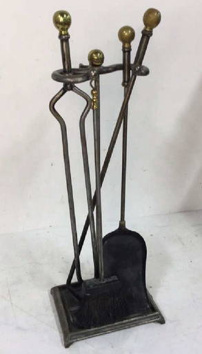 Vintage Brass Fireplace Tools Set Of Vintage Brass