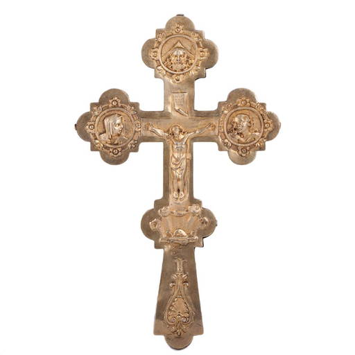 Altar Cross Depicting The Crucifixion And Deesis
