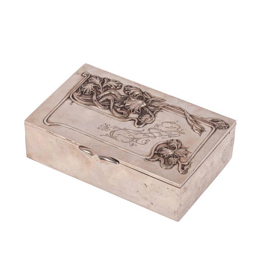 A Russian Art Nouveau Silver Cigar Box