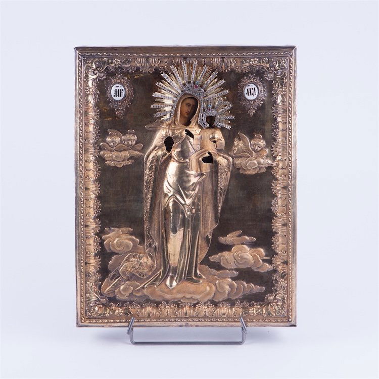 Rare Russian Icon of Mother of God "Blessed Sky"