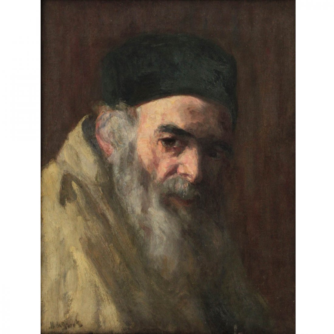 Maurits De Groot 1880-1934 Rabbi Portrait Oil on Canvas