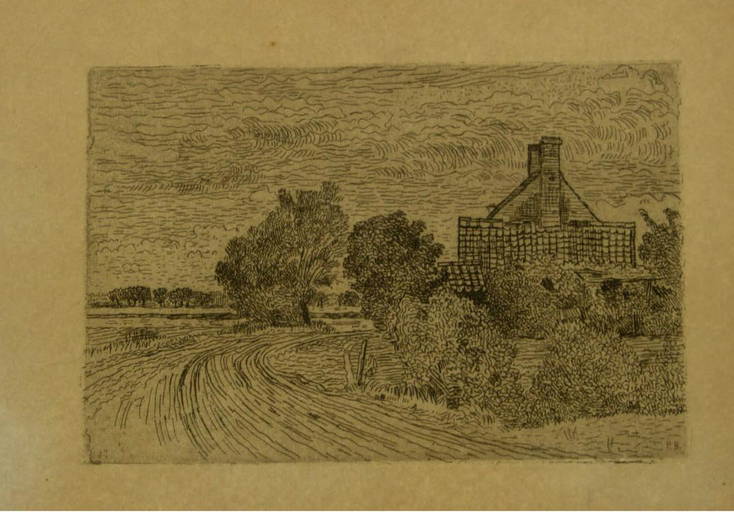 Paul Baum (1859 1932) Landscape, Etching.