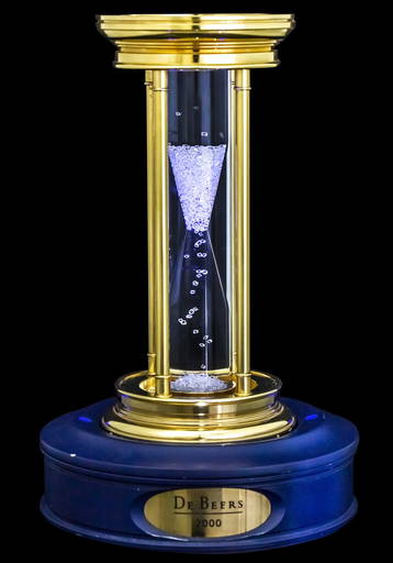 De Beers A Diamond Is Forever, Limited Edition Diamond Hourglass, 2000.