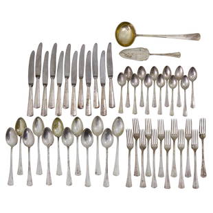 Silver Flatware Cutlery Set, 26pcs, Warsaw, Poland, Early 20th Century.
