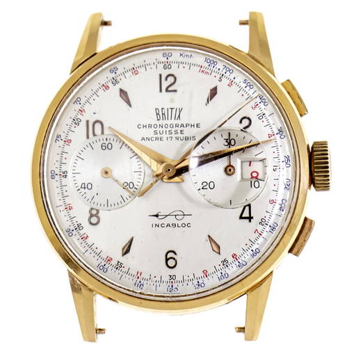 Britix 18k Rose Gold Chronographe Wrist Watch.