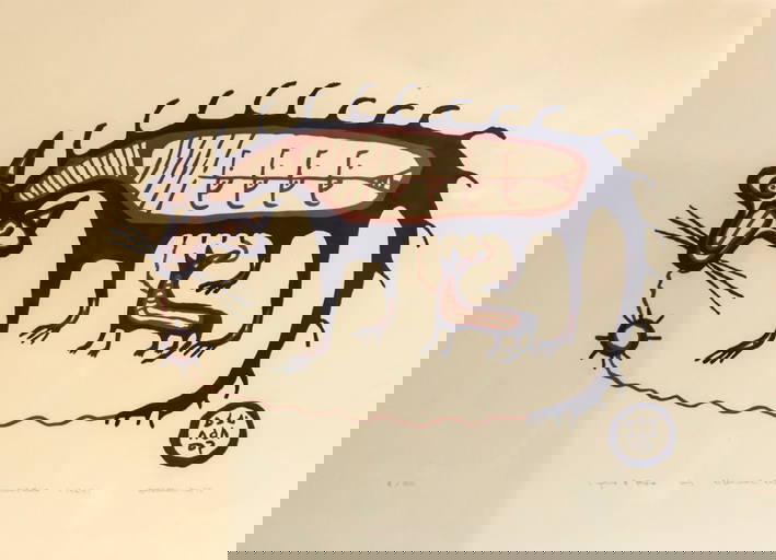 Norval H. Morrisseau (canadian, 1932 2007) Silkscreen, 1975.