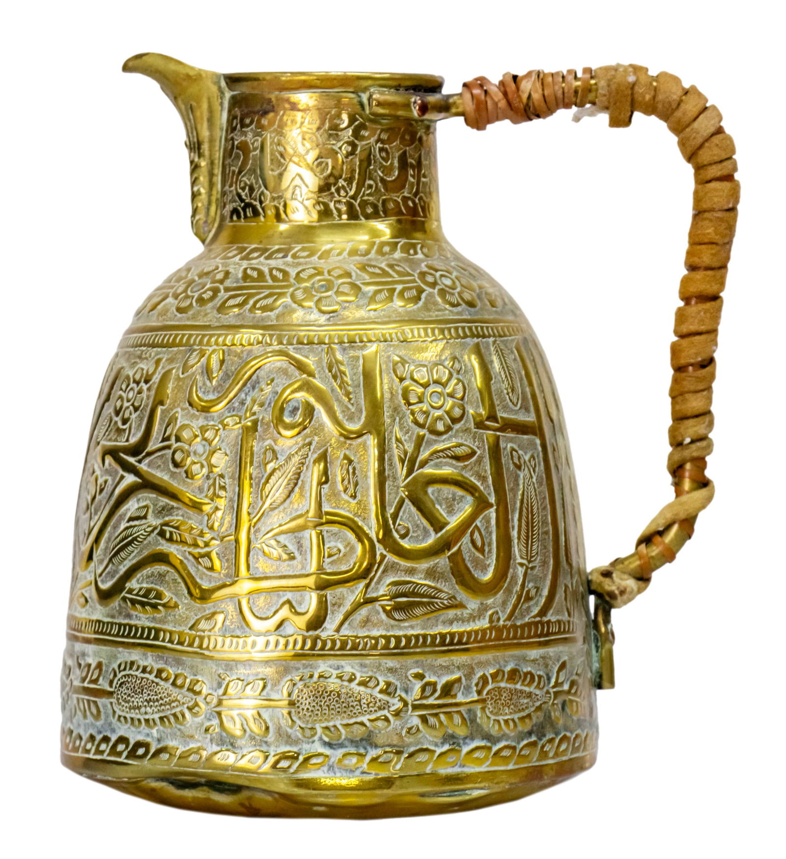 Islamic Damascene Pitcher - Brass, Late 19th Century. Auction