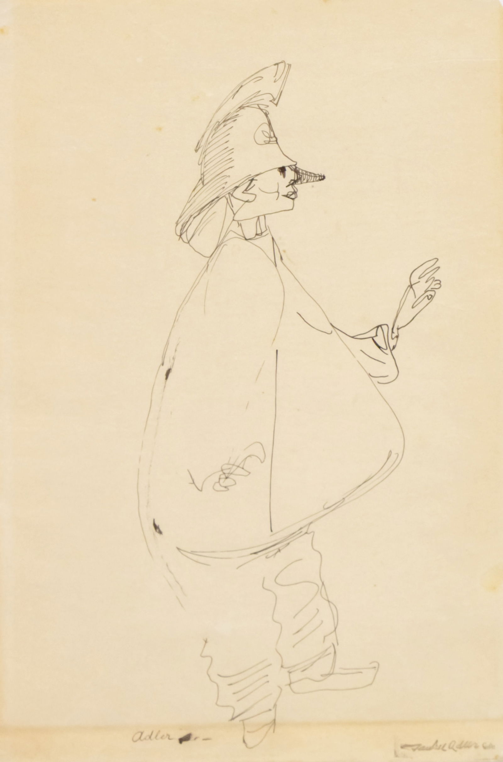 Jankel Adler (polish / English, 1895-1949) - Purim Spiel, Ink On Paper ...