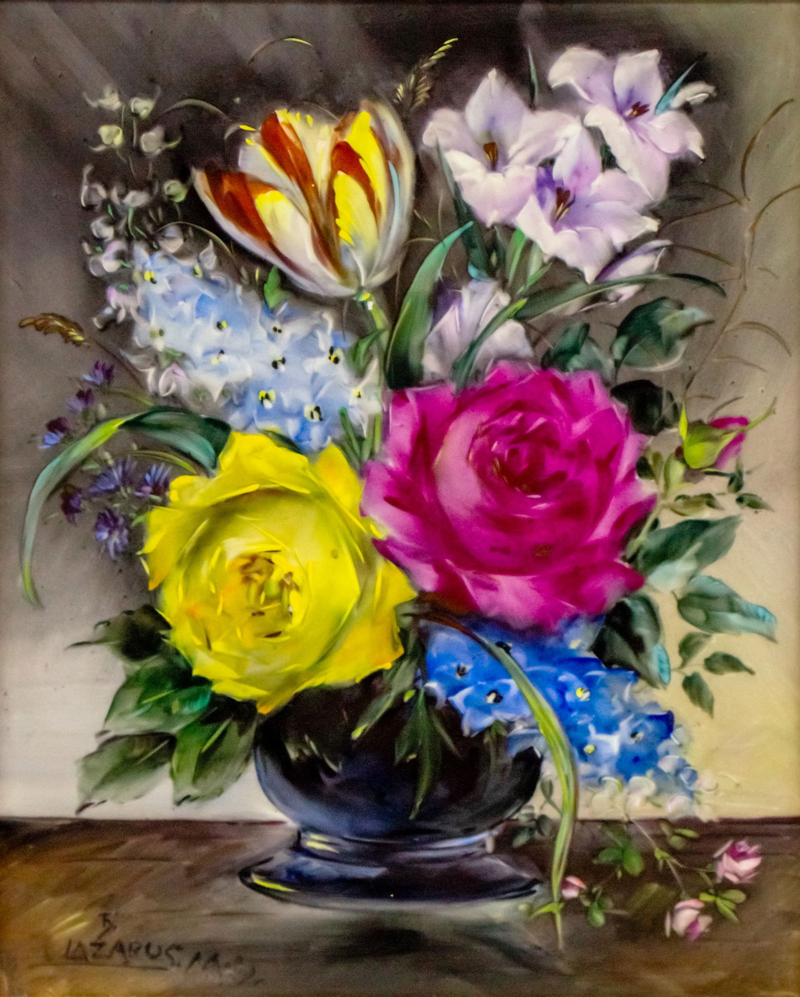 Thomas Lazarus For Rosenthal - Flowers, Painting On Porcelain. Auction