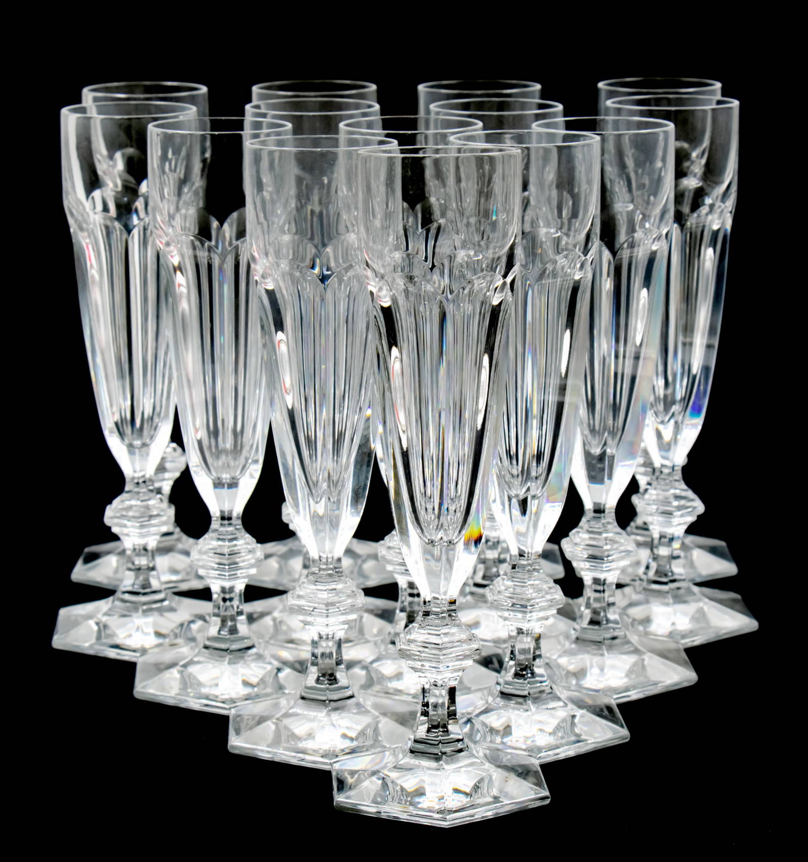 Baccarat Set Of 14 Harcourt Champagne Flutes. Auction
