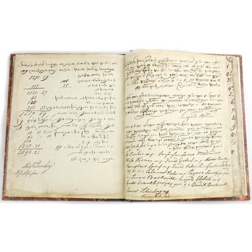 Hebrew And Yiddish Community Ledger Pinkas, 19 Century.