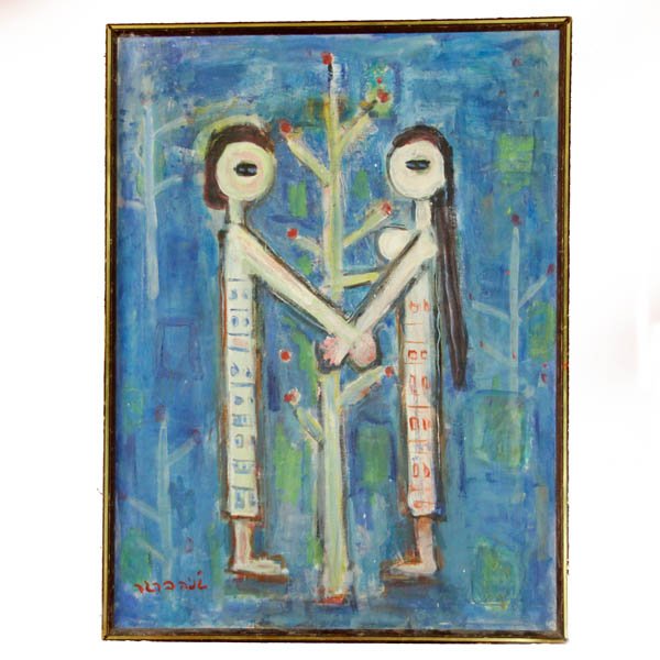 Genia Berger Tree of Life Oil on Canvas Signed Painting