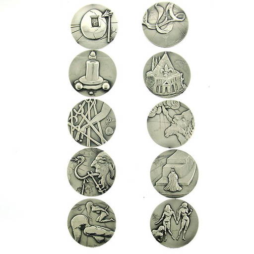 Salvador Dali The 10 Commandments Silver Medals 1975