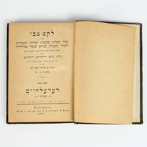 Sefer Leket Tzvi Hebrew Book, Roedelheim, 1877, Judaica