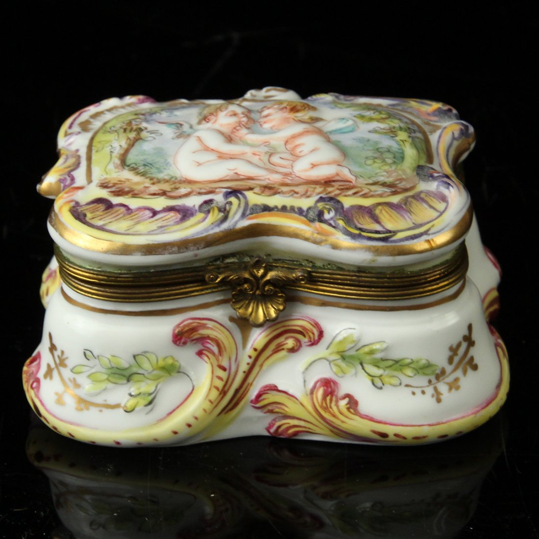 Capodimonte Porcelain Trinket Box.