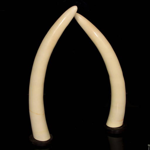 Pair Of Raw Unworked African Ivory Tusks.