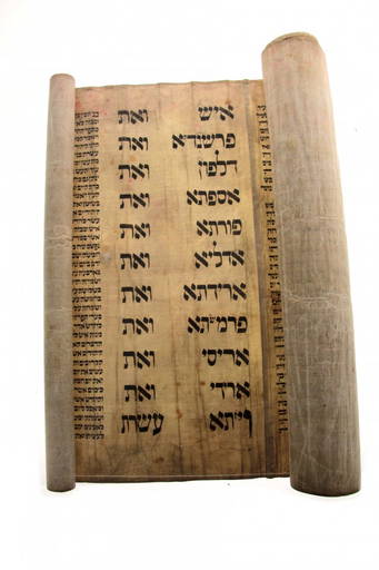 Large Esther Scroll Megillah On Parchment Poland Ca1870