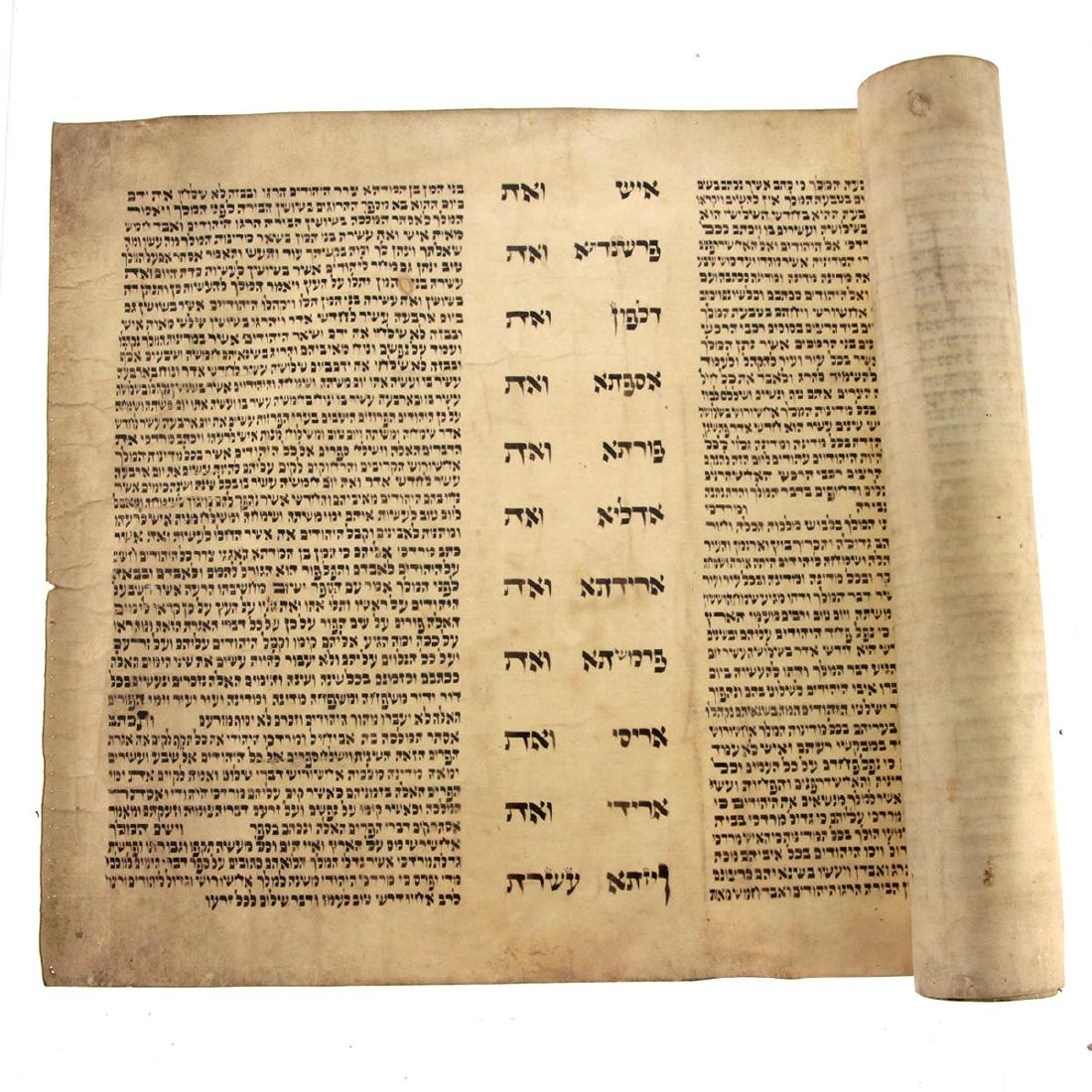 Ester Scroll Megillah On Parchment, Poland, Circa 1900,
