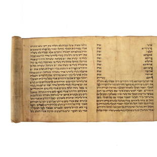 Purim Esther Scroll Megillah On Parchment, Poland,