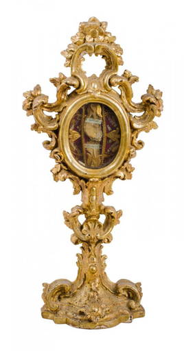 Reliquario In Legno Dorato Ad Argento A Mecca. Sicilia