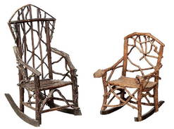 Antique Adirondack Twig Rocking Chair - May 03, 2015 | Material Culture ...