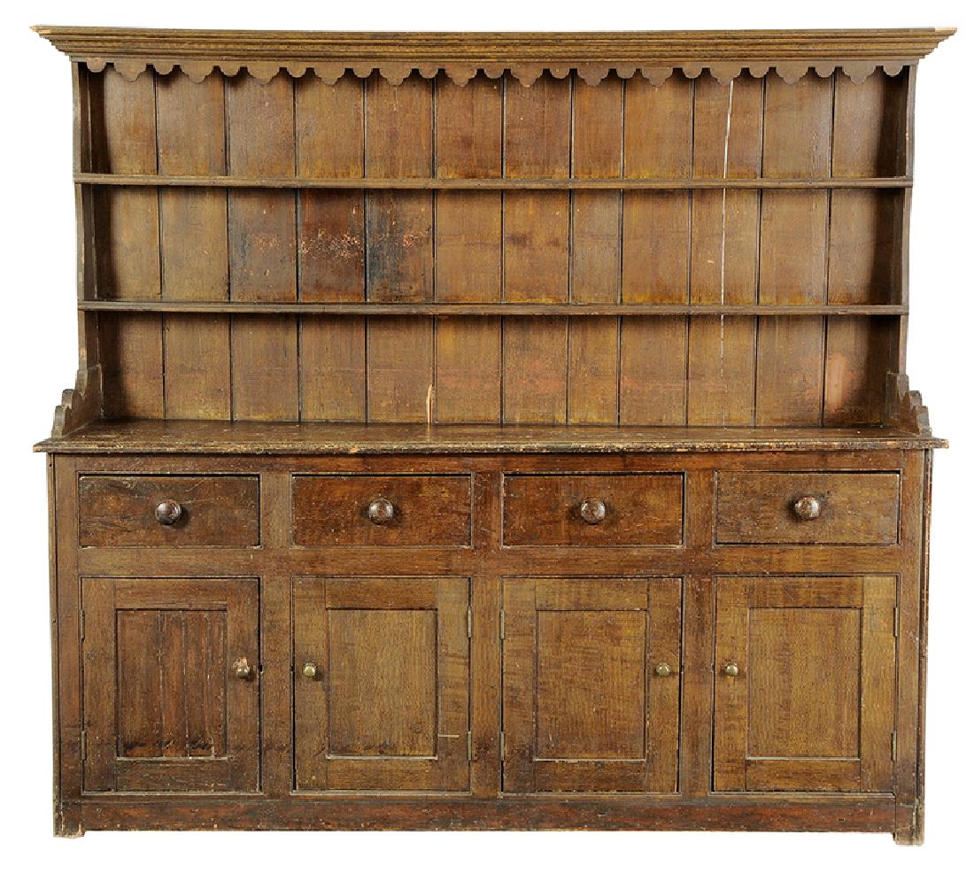 Paint Decorated Welsh Cupboard and Rack