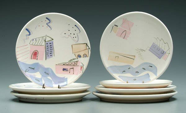 Seven George Handy Pottery Plates