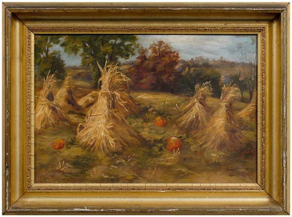 371: Painting signed "M. Morris",