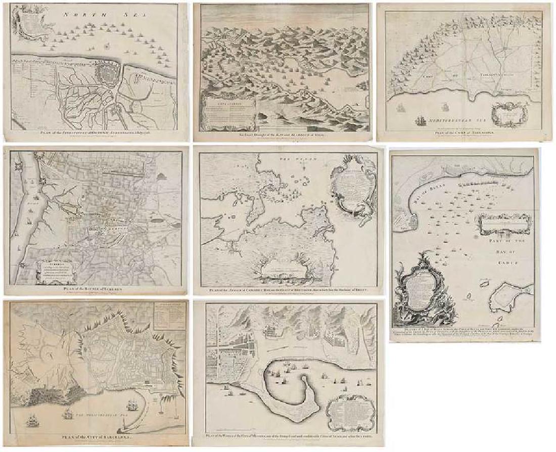 Eight 18th Century British Fortification Maps