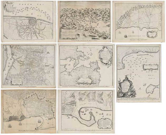 Eight 18th Century British Fortification Maps