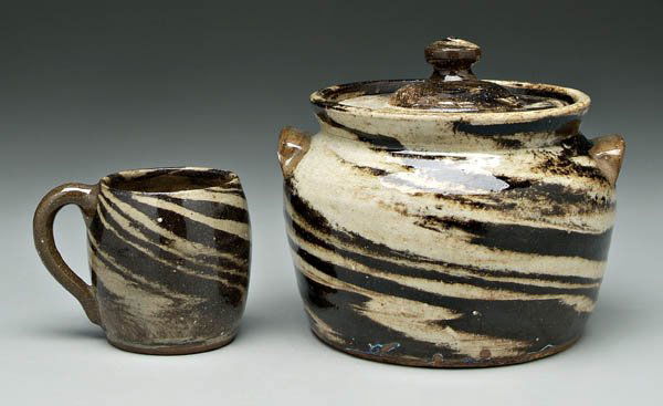 Two Pieces Reinhardt Swirl Pottery
