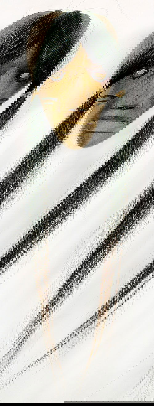 250: Cherokee mask, carved and painted buckey