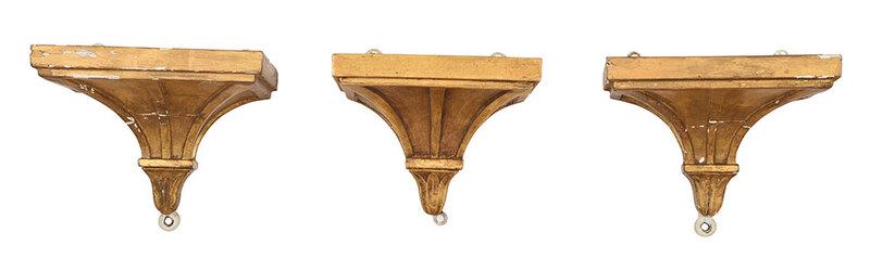 Three Classical Gilt Wall Brackets