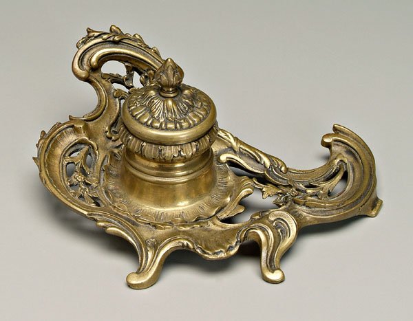 17: Guerin brass ink stand,