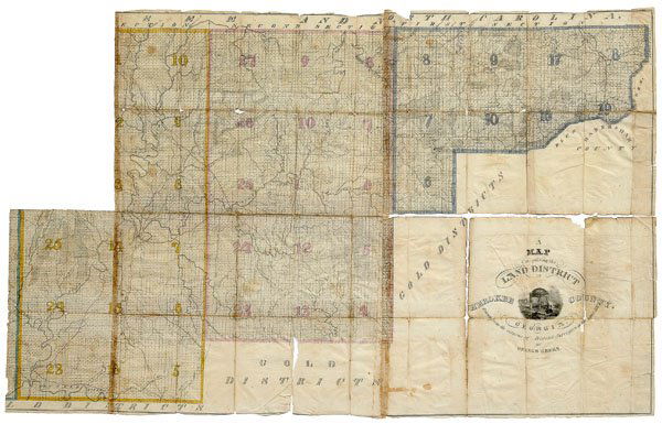 56: 1832 Georgia Gold Lottery map: