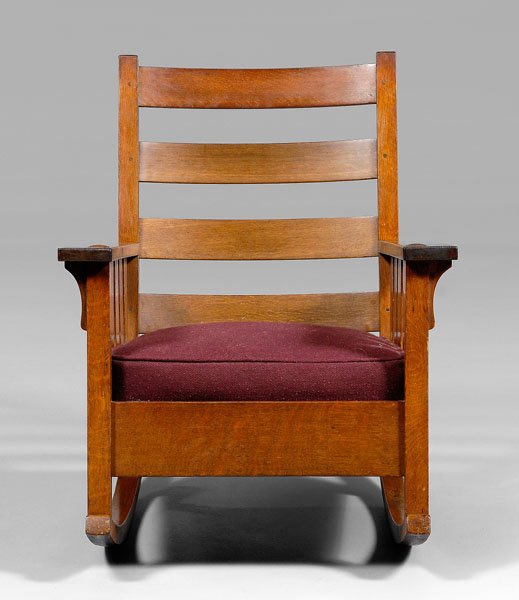 8: Gustav Stickley rocking chair,