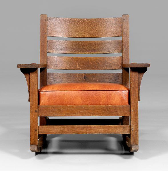 13: L&JG Stickley rocking chair,