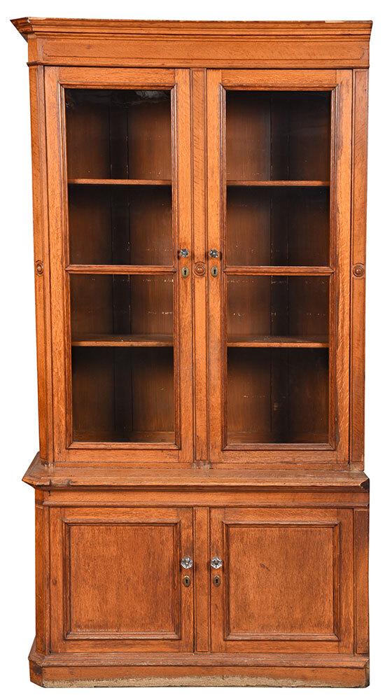 Monumental Carved Oak Step Back Cabinet