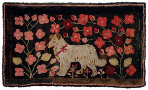North Carolina Hooked Rug With Dog,