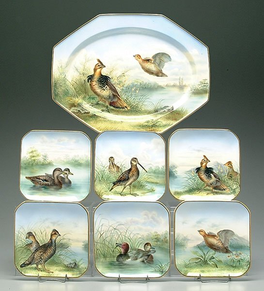 Minton Octagonal Bird Platter, Plates,