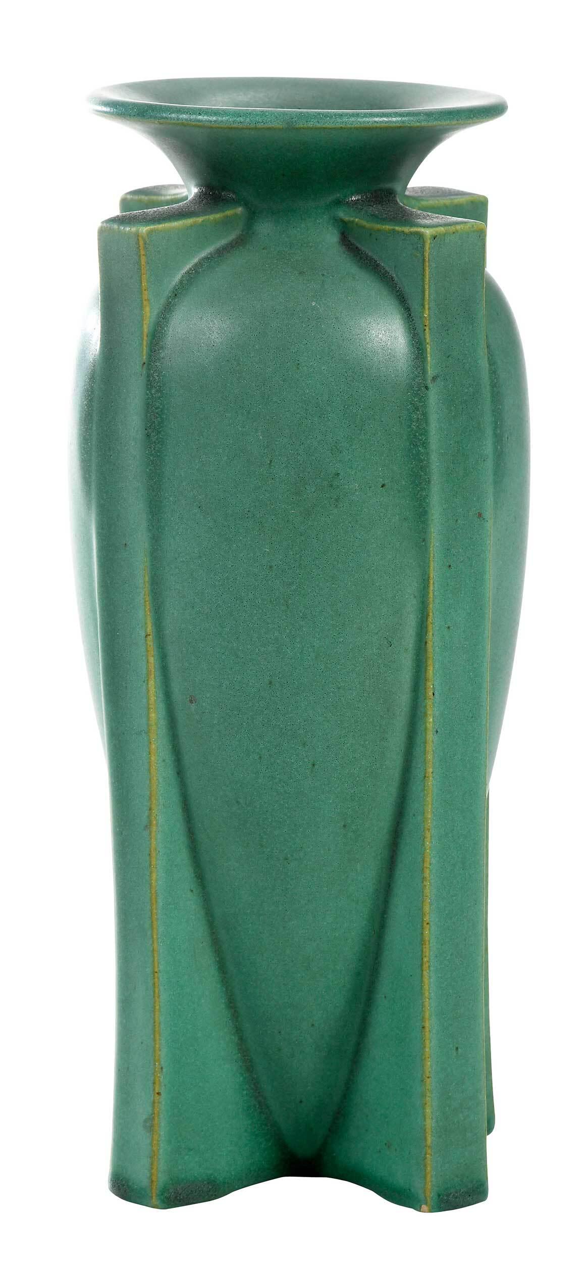 Teco Art Pottery Buttressed Vase