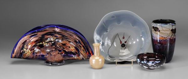 Five Pieces Art Glass