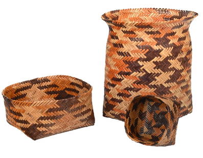 Chitimacha Double Woven Cane Basket,