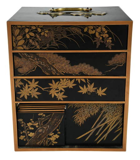Japanese Table Top Black Lacquer and Partial Gilt Box - Aug 18, 2022 ...