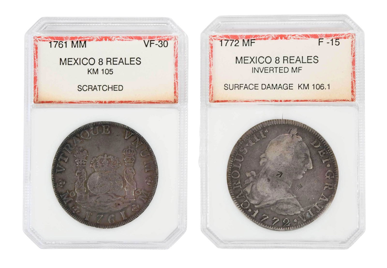 Two Silver Mexican Eight Reales Coins (#0321) on Dec 02, 2022 | Brunk ...