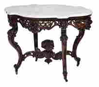 American Rococo Revival Carved Rosewood Turtle Top Center Table - Feb ...