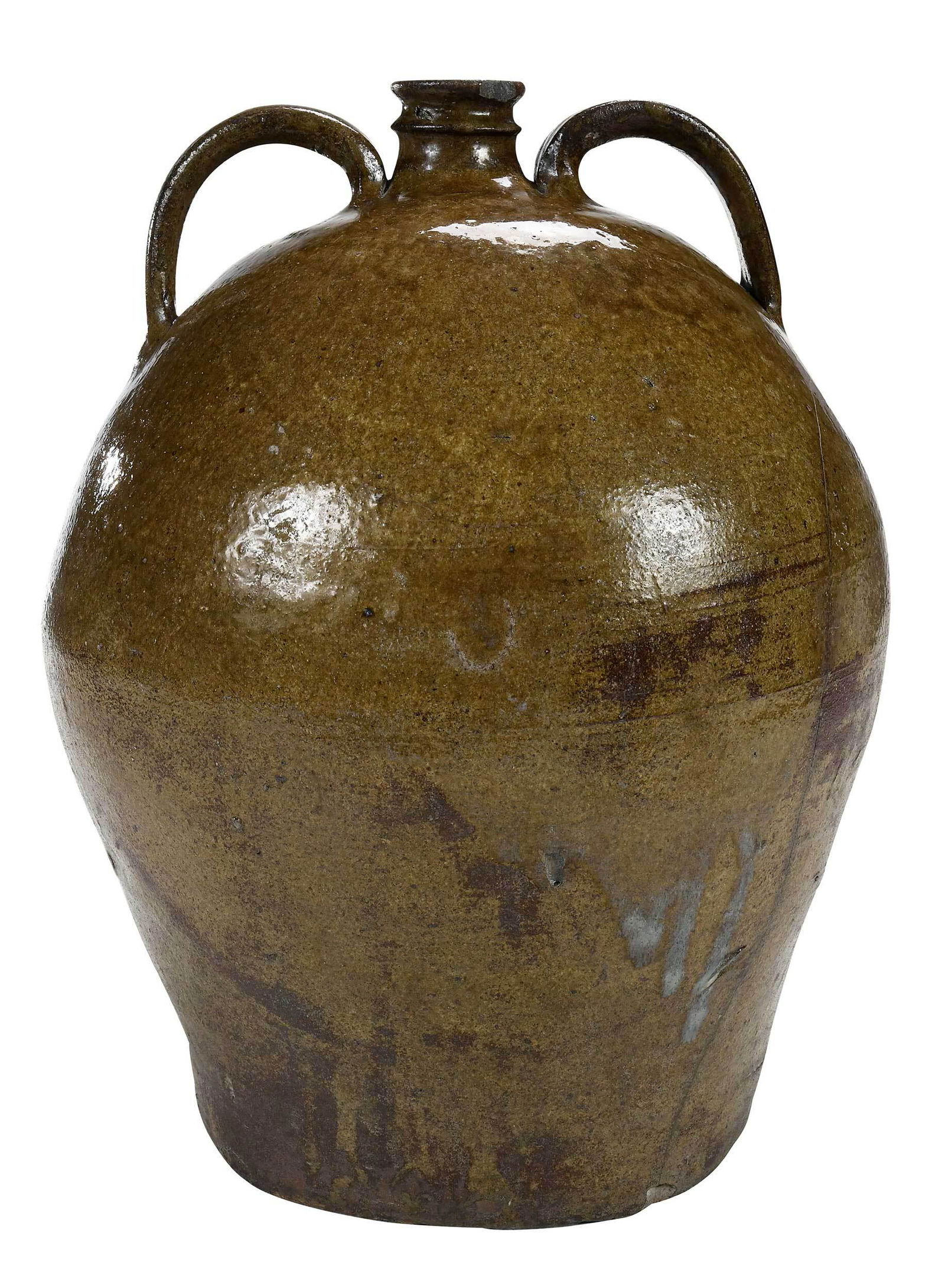 Rare Double Handled Dave Drake Attributed Edgefield S.c. Stoneware Jug